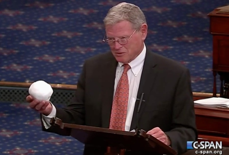 Climate Change denier Senator Inhofe tossed a snowball in the senate ...