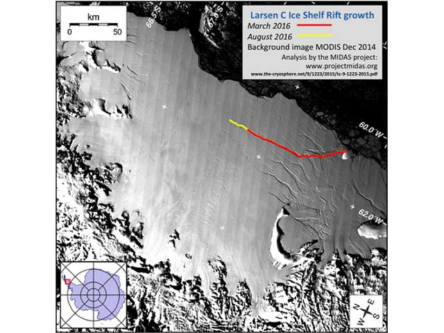 Breakup of Larson C Ice Shelf edges closer #antarctic #climate ...